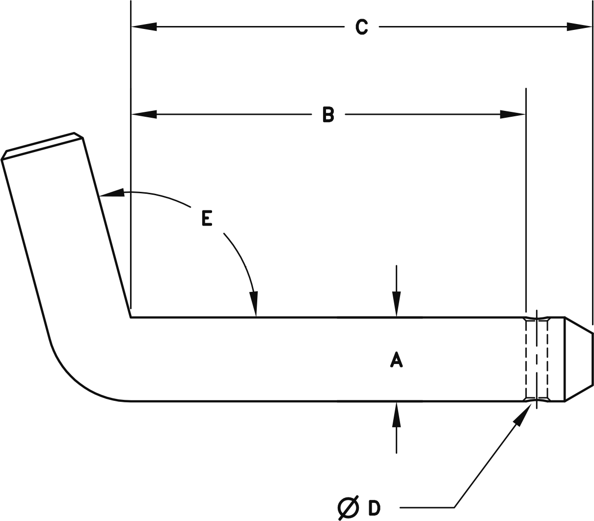 Bent Pull Pin - Carbon w/ Zinc