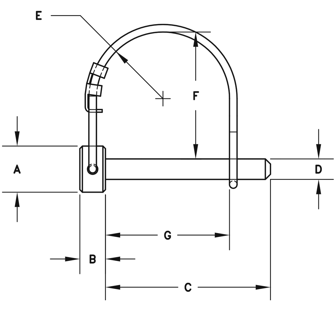 Round Wire Lock Pin Carbon Steel Zinc Finish