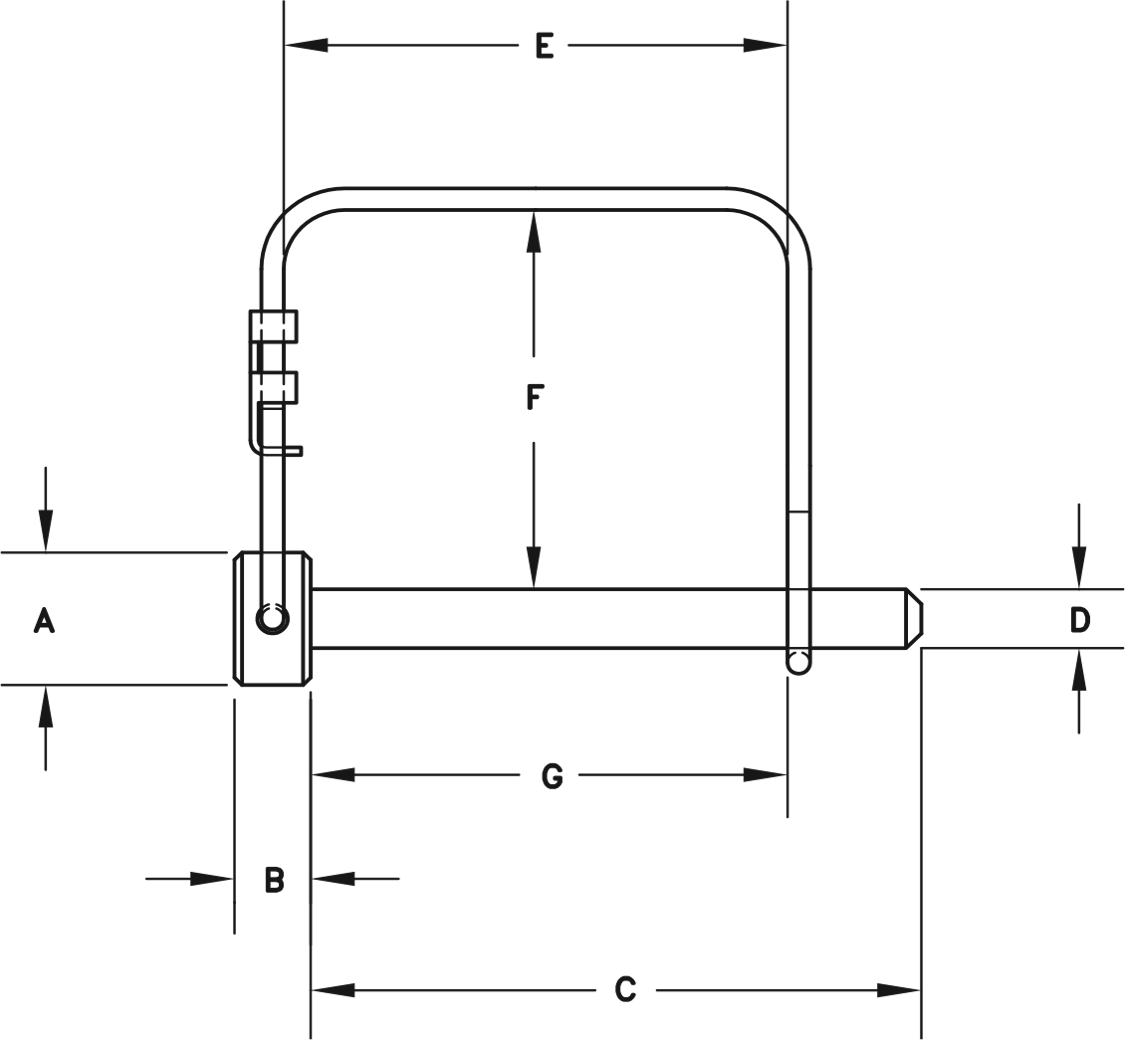 Square Wire Lock Pin - Carbon Steel