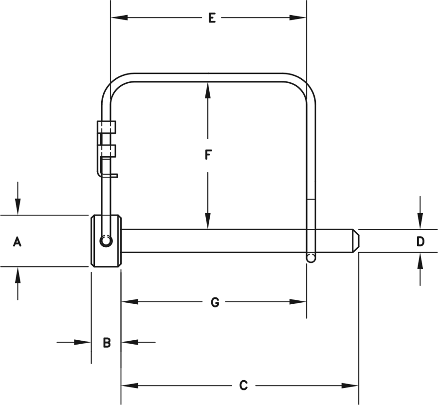 Square Wire Lock Pin - Stainless Steel Square Wire Lock Pin - Stainless Steel