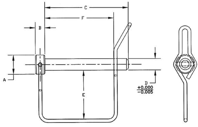 Single Wire Tab Lock Pin Stainless Steel